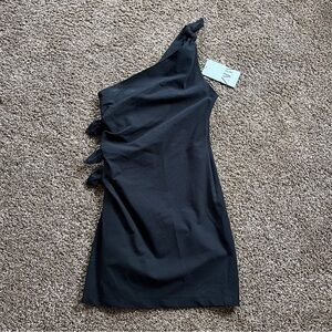 Zara | Dresses | New Zara Black Knotted Mini Dress With Bows | Poshmark